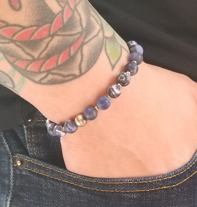 Men's Blue Beaded Bracelet | Blue Calm Bracelet